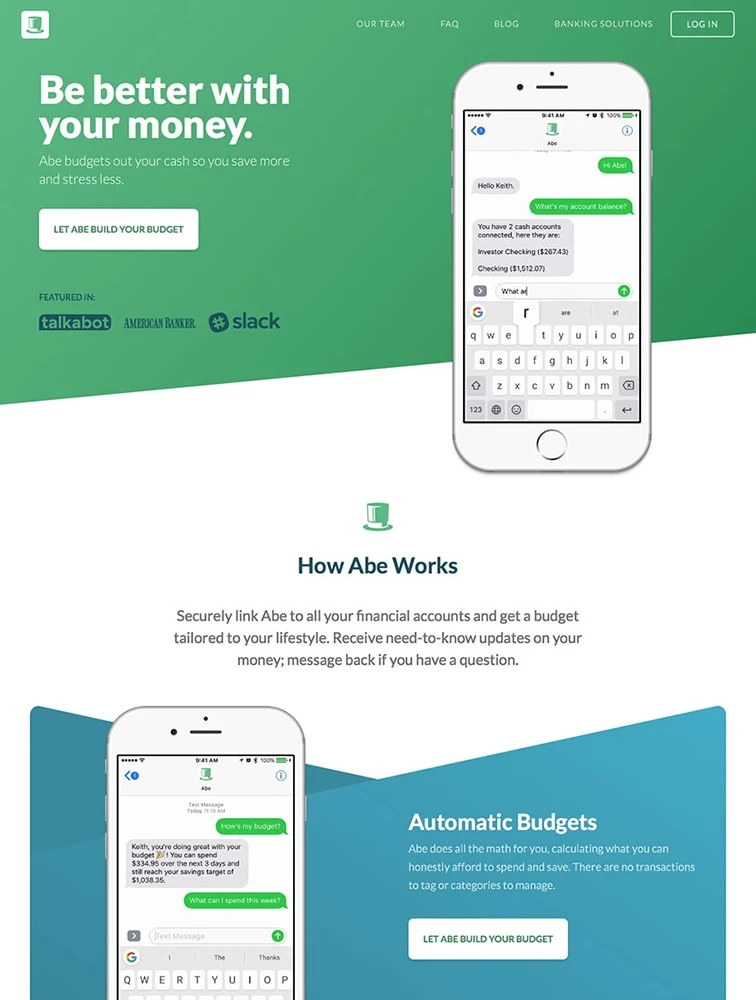 Abe website design - Lapa Ninja