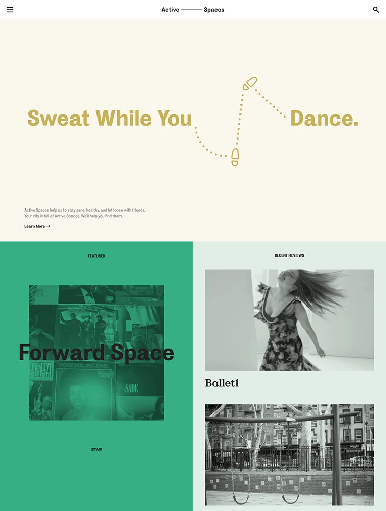 Active Spaces website design - Lapa Ninja