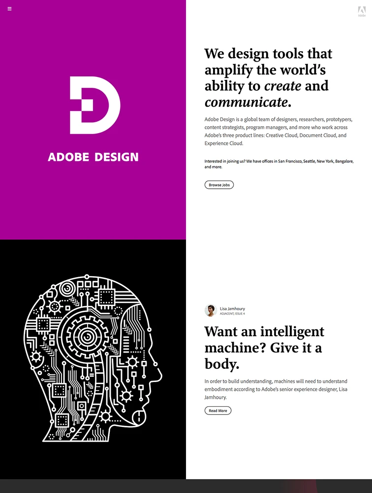 Adobe Design website design - Lapa Ninja