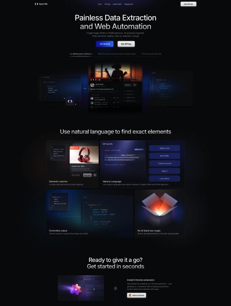 AgentQL website design - Lapa Ninja
