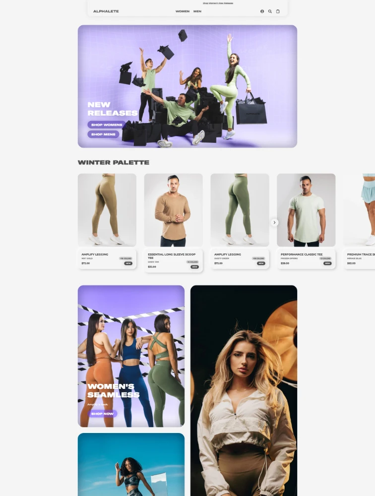 Alphalete Athletics website design - Lapa Ninja