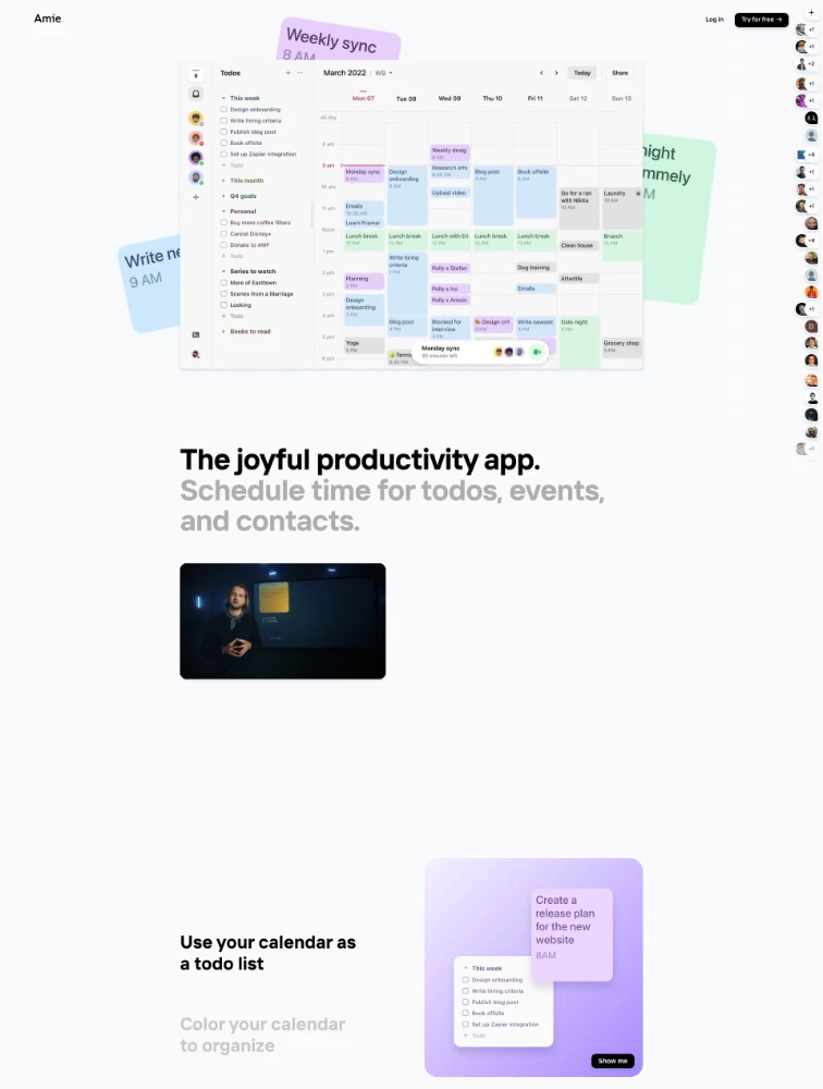 Amie website design - Lapa Ninja
