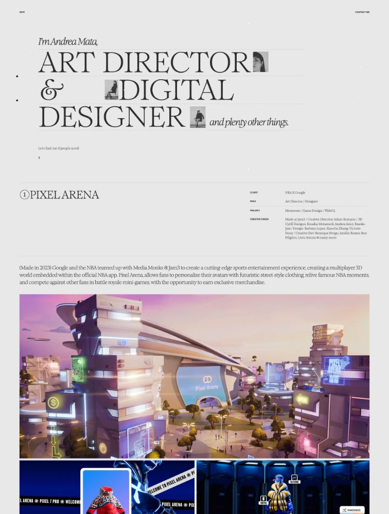 Andrea Mata website design - Lapa Ninja