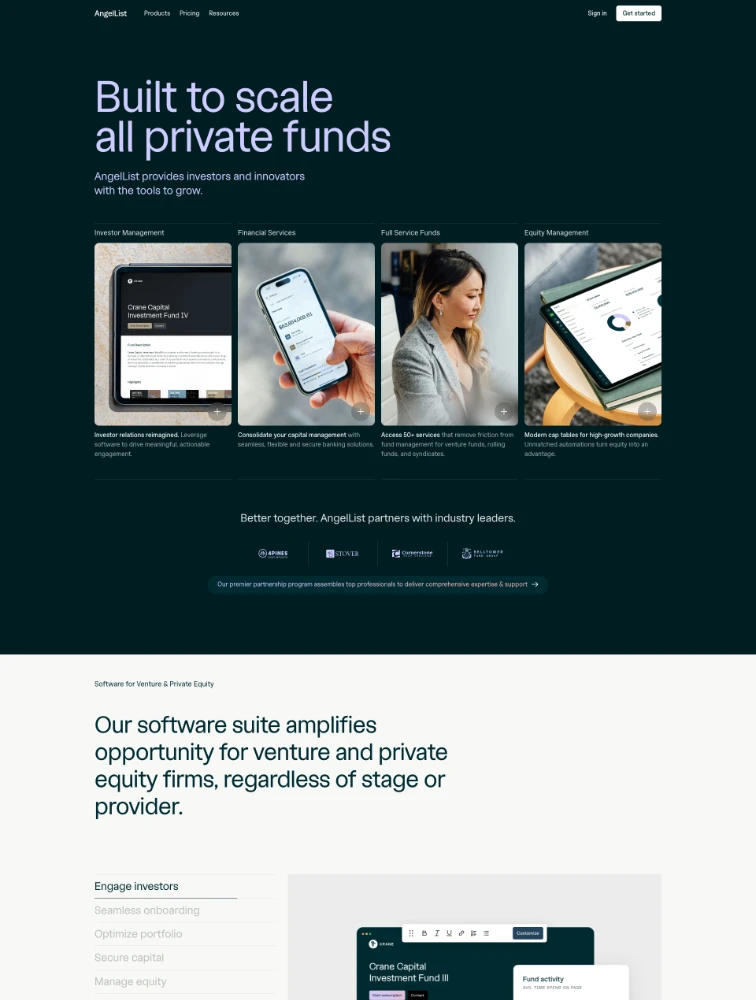 AngelList website design - Lapa Ninja