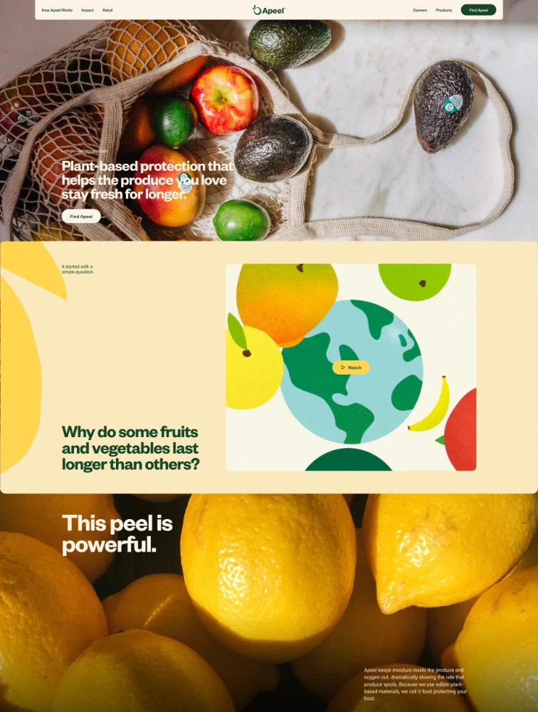 Apeel website design - Lapa Ninja