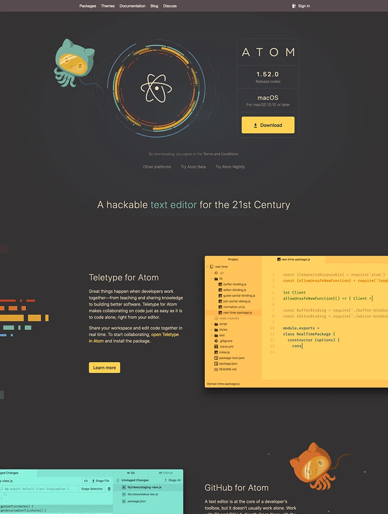 Atom website design - Lapa Ninja