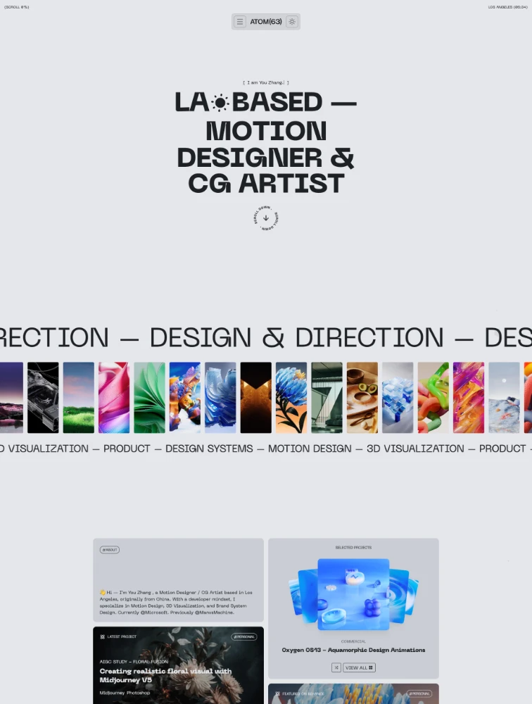 ATOM63 website design - Lapa Ninja