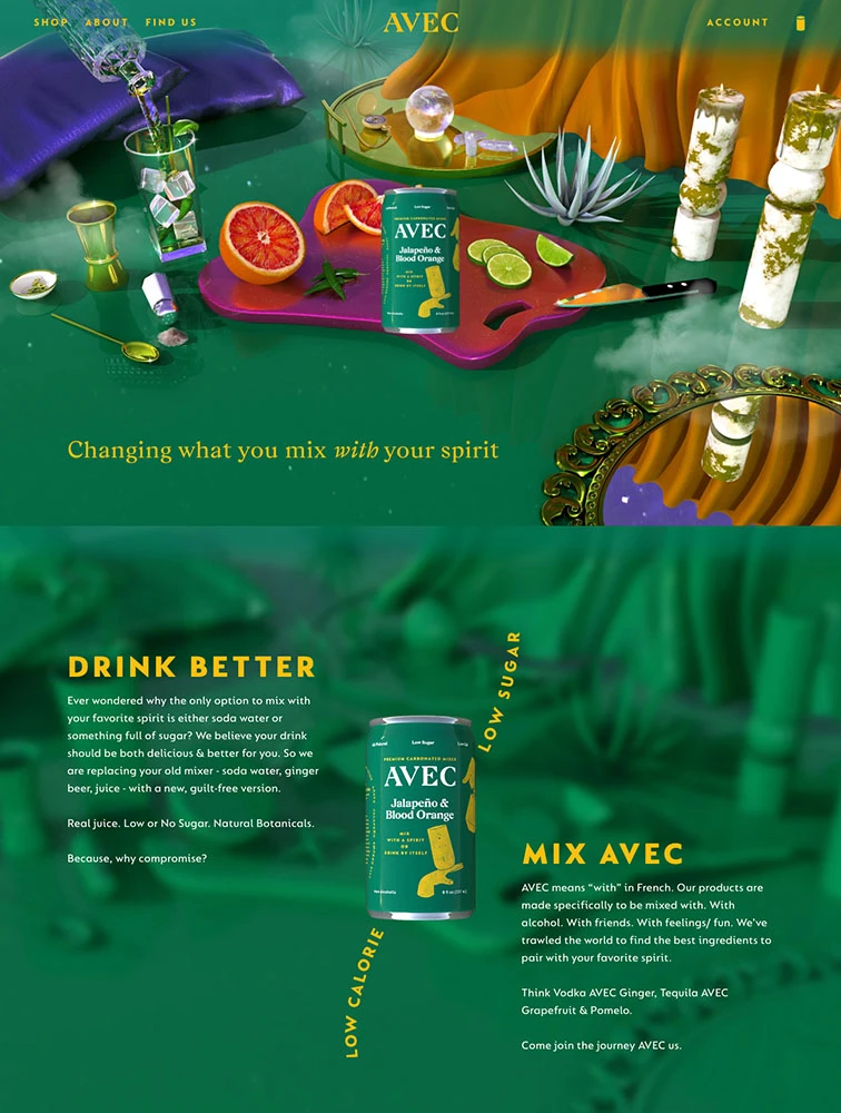 AVEC Drinks website design - Lapa Ninja