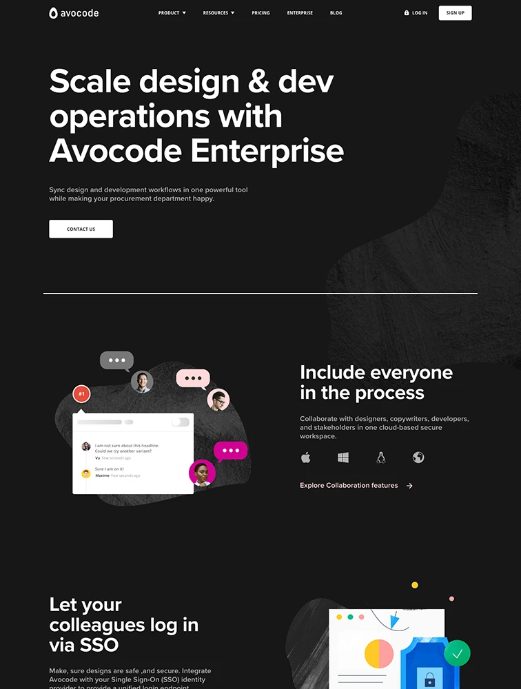 Avocode Enterprise website design - Lapa Ninja