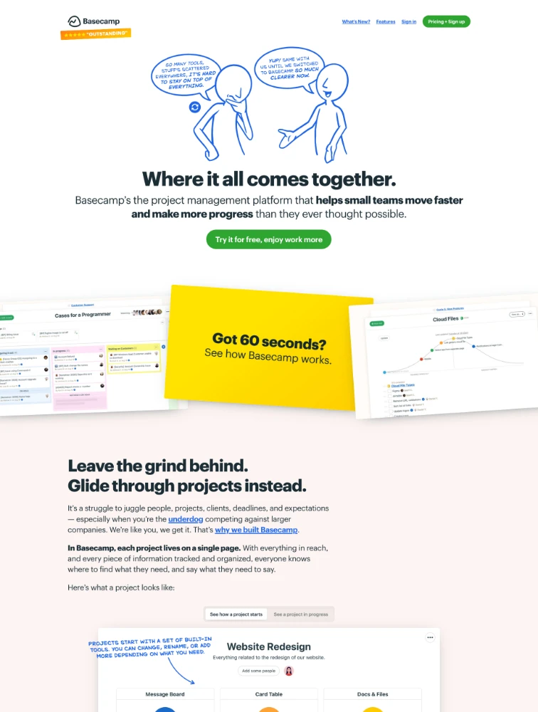 Basecamp website design - Lapa Ninja