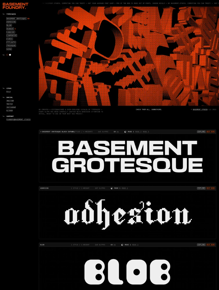 BASEMENT FOUNDRY website design - Lapa Ninja