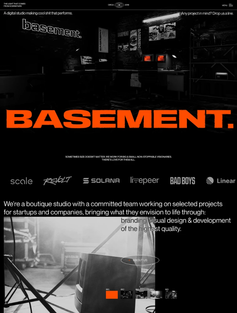 basement.studio website design - Lapa Ninja