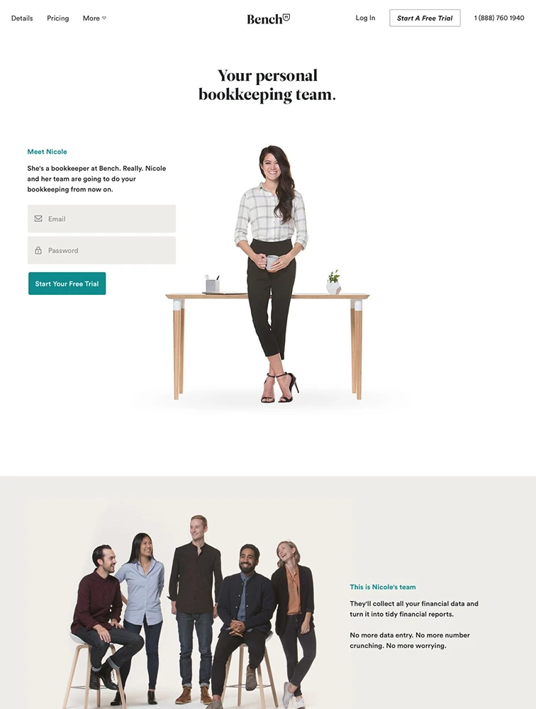 Bench website design - Lapa Ninja