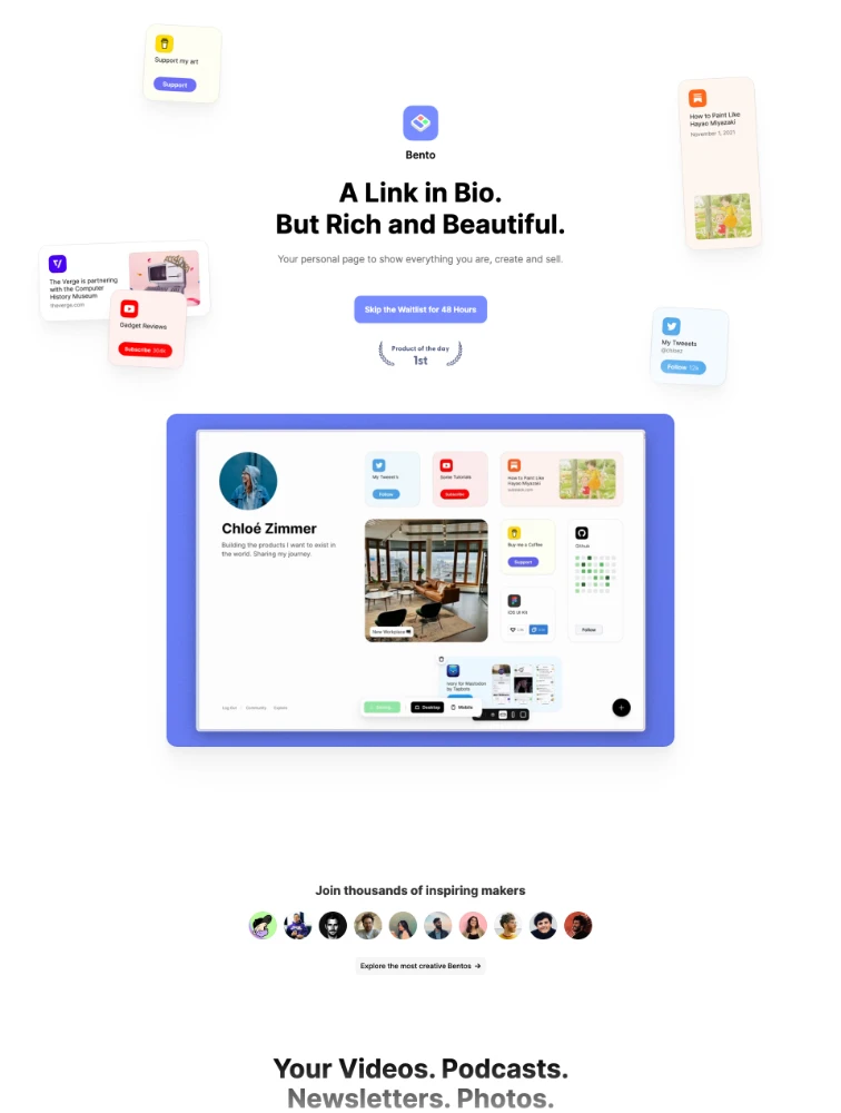 Bento website design - Lapa Ninja