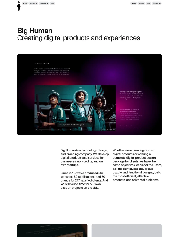 Big Human website design - Lapa Ninja