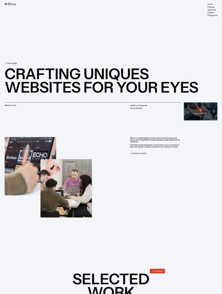 Bihua website design - Lapa Ninja