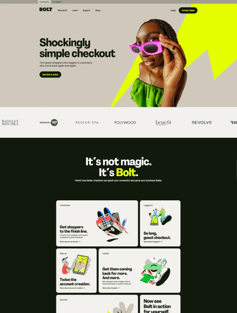 Bolt website design - Lapa Ninja