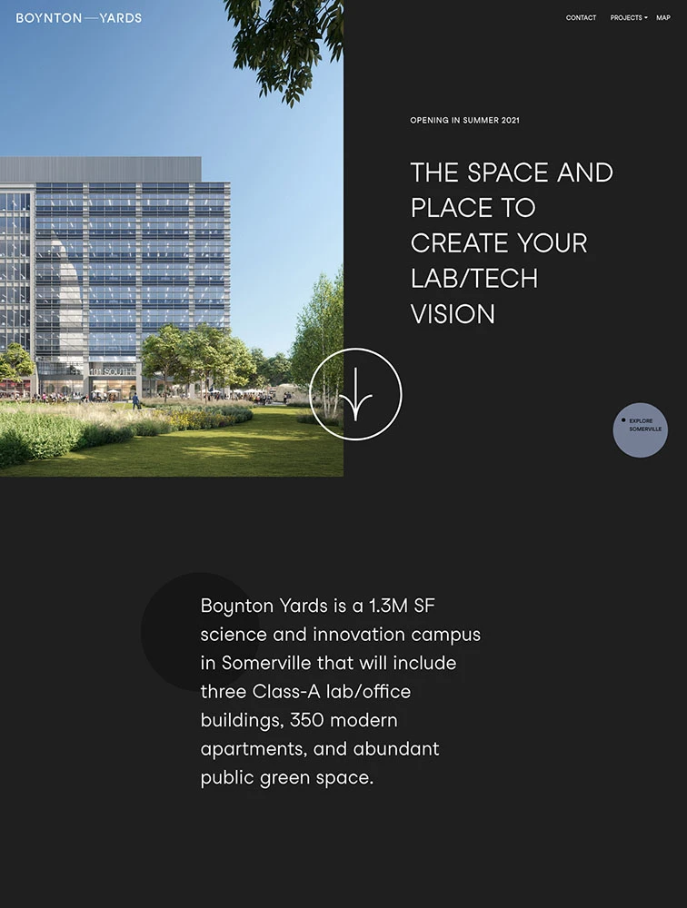 Boynton Yards website design - Lapa Ninja