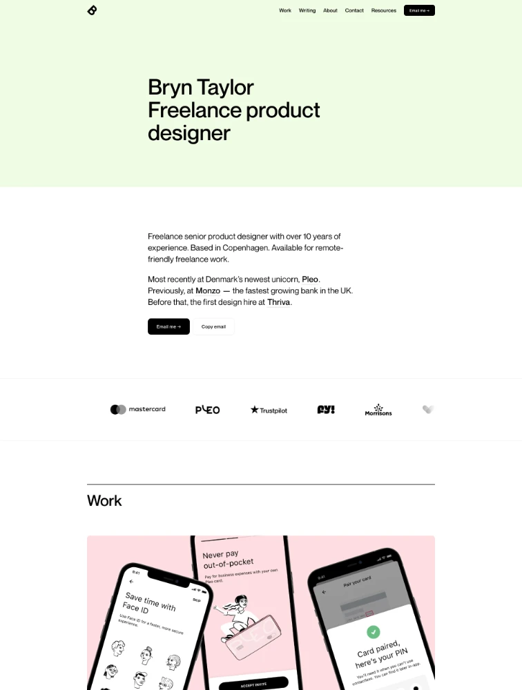 Bryn Taylor website design - Lapa Ninja