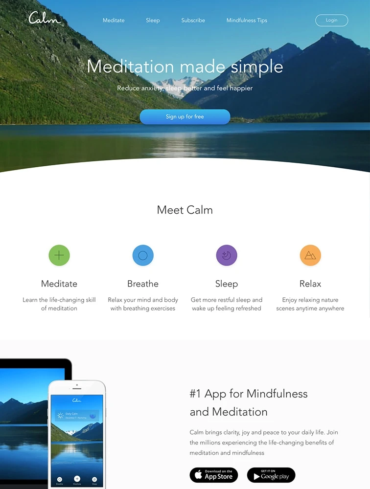 Calm website design - Lapa Ninja