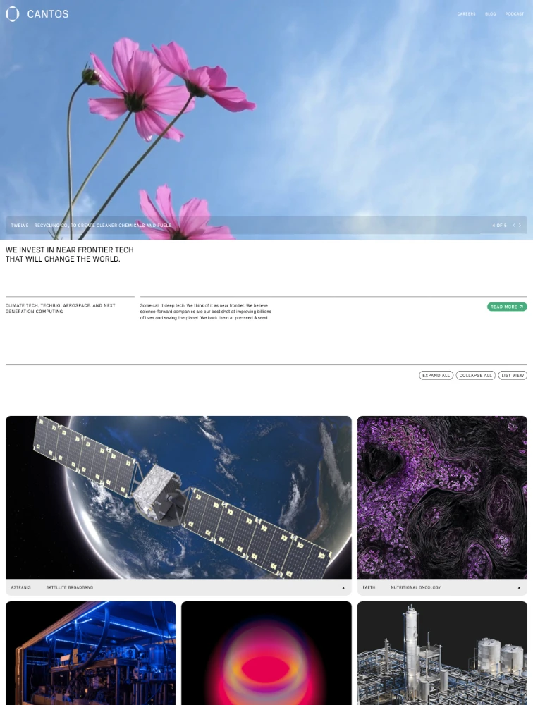 Cantos website design - Lapa Ninja