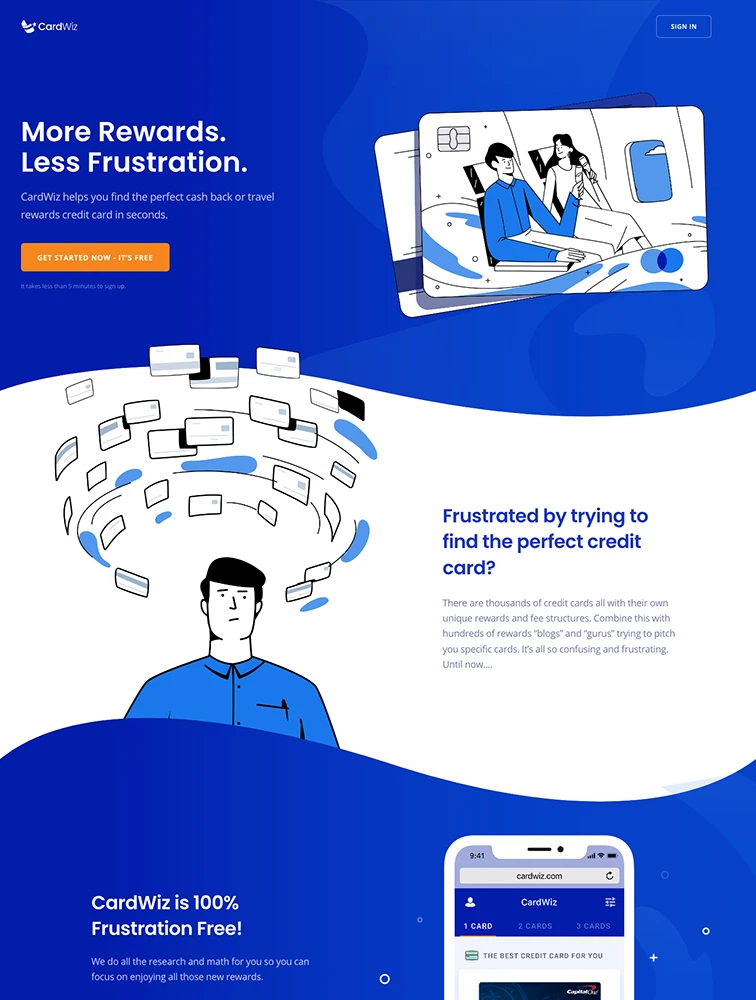 CardWiz website design - Lapa Ninja