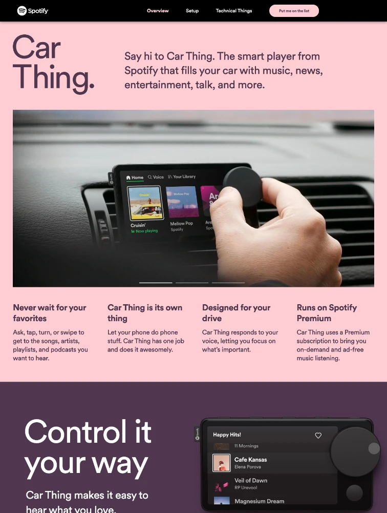 Car Thing website design - Lapa Ninja