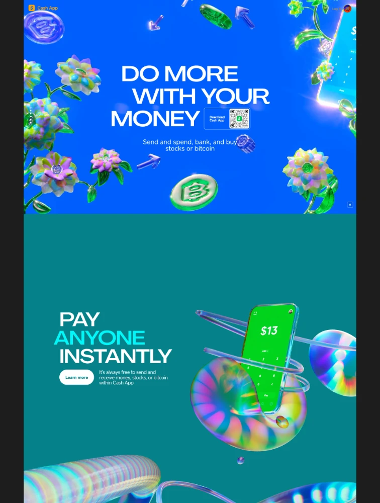 Cash App - Website Showcase | Lapa Ninja