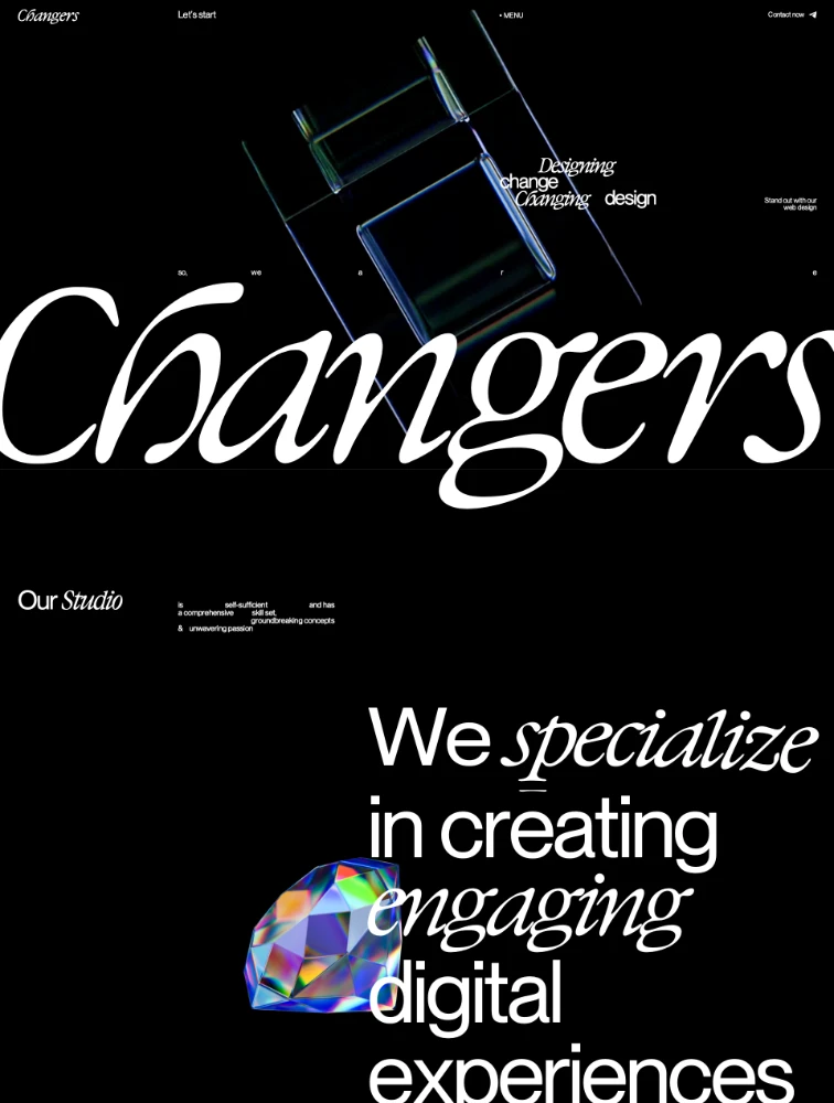 Changers website design - Lapa Ninja