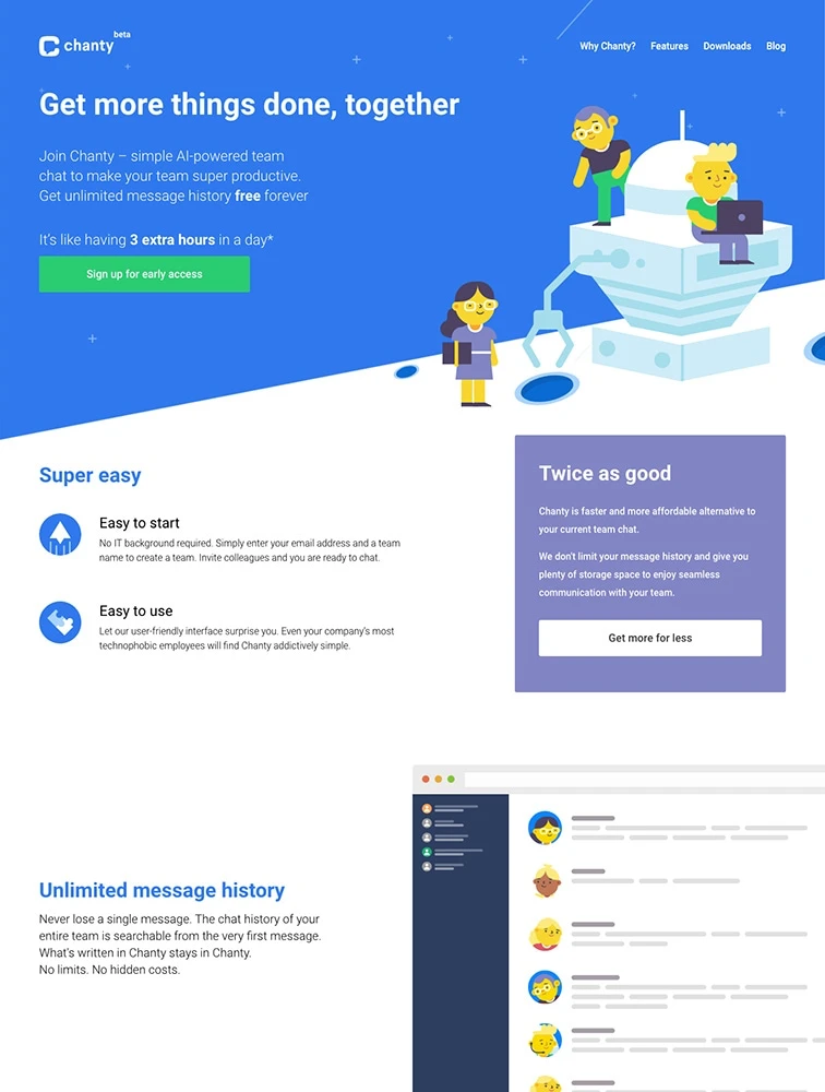 Chanty website design - Lapa Ninja