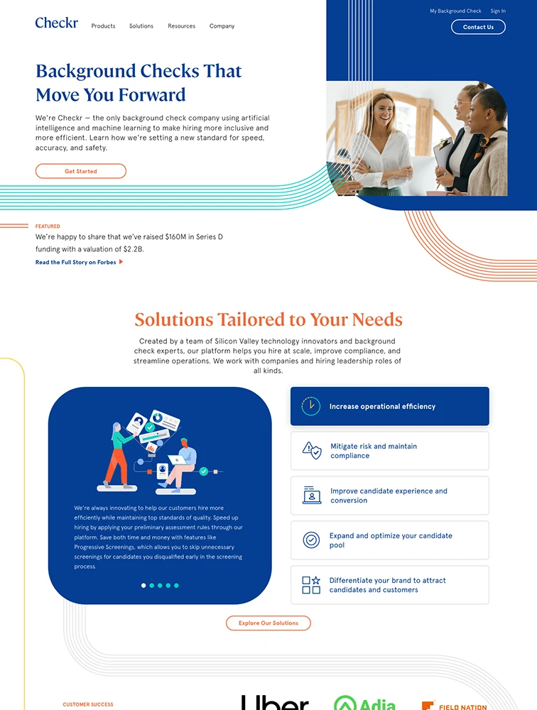 Checkr website design - Lapa Ninja