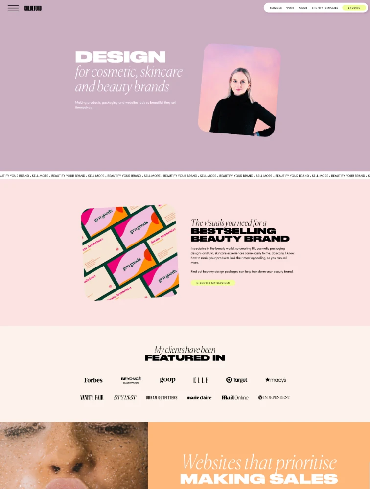 Chloe Ford website design - Lapa Ninja