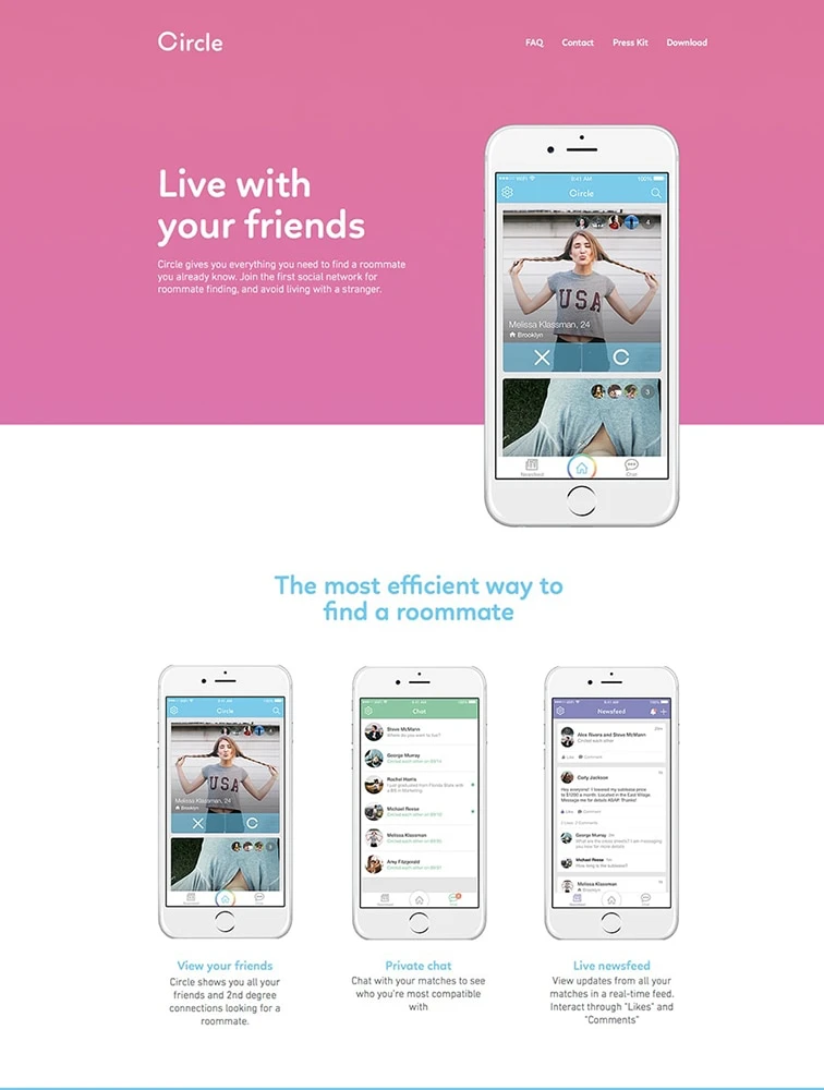 Circle website design - Lapa Ninja