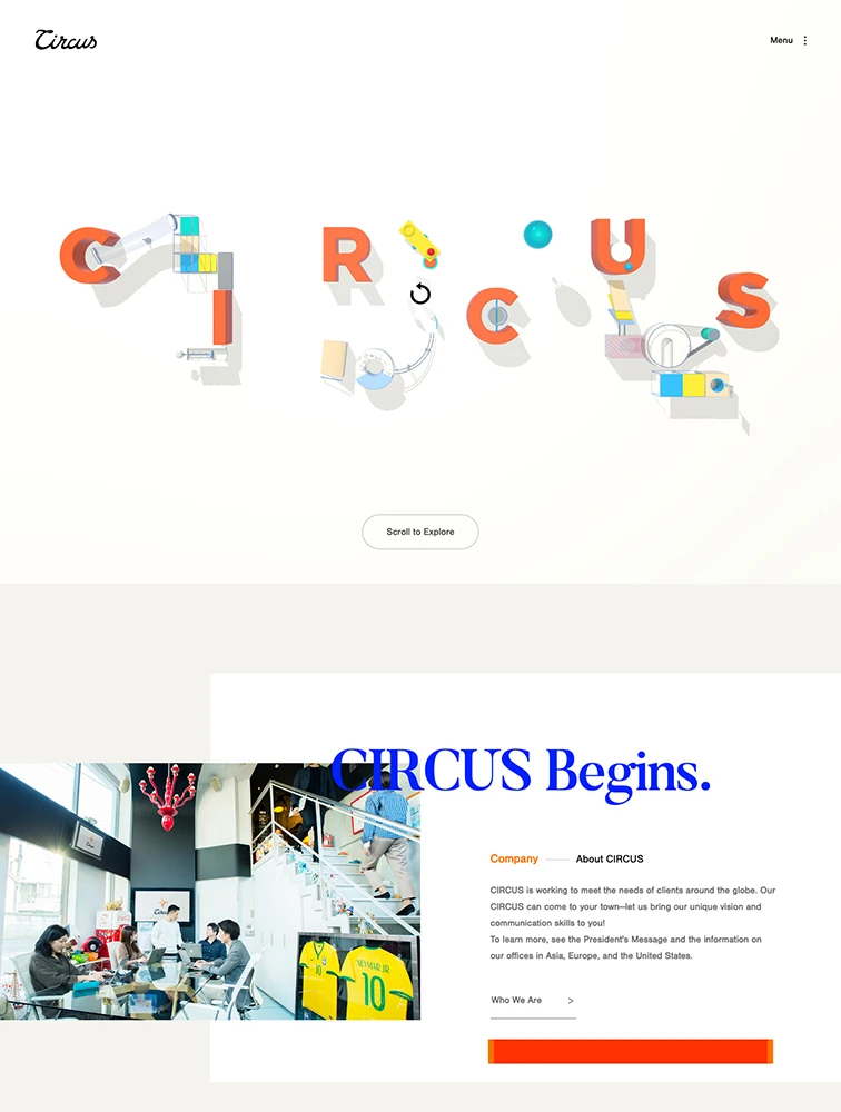 Circus website design - Lapa Ninja