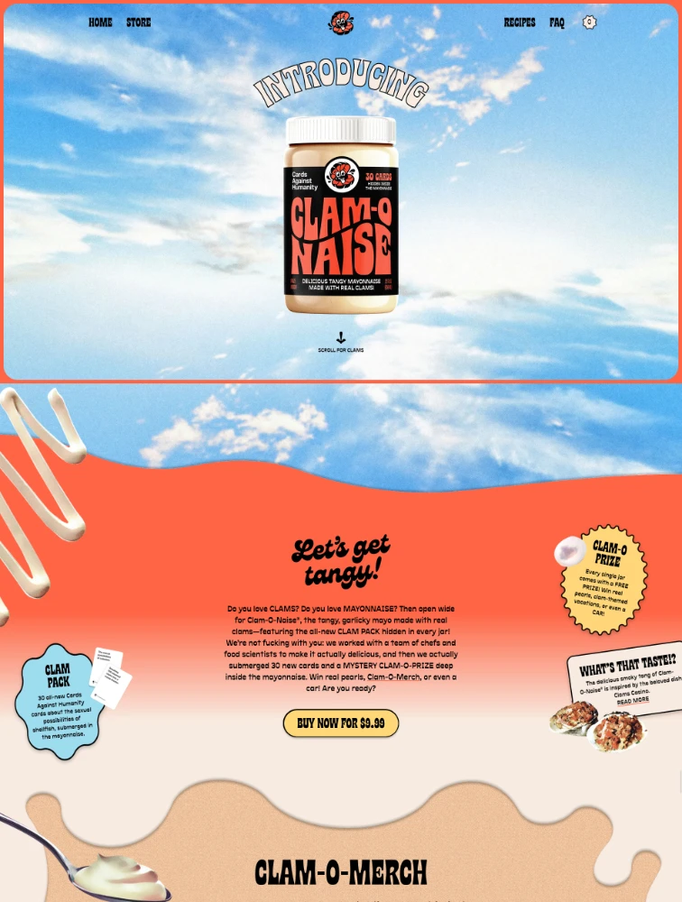 Clam-O-Nais website design - Lapa Ninja