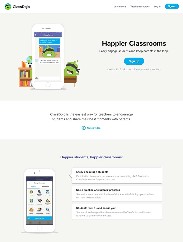 Classdojo Website Design Lapa Ninja