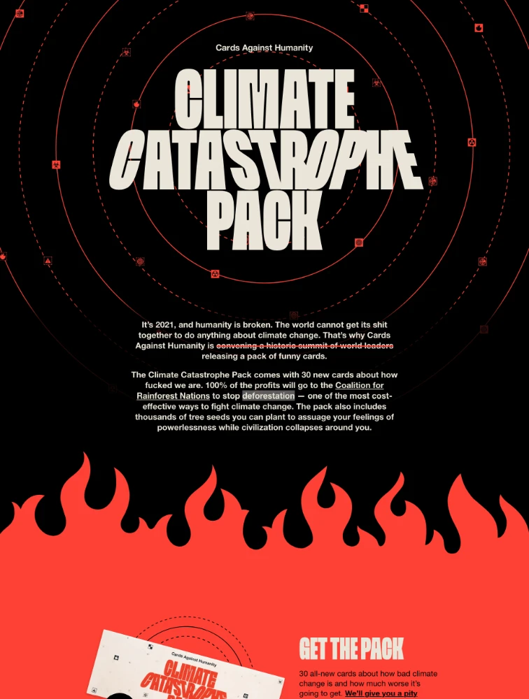 Climate Catastrophe Pack website design - Lapa Ninja