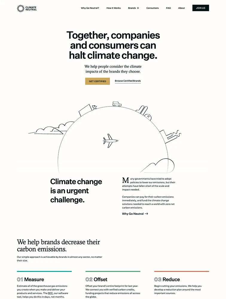 Climate Neutral website design - Lapa Ninja