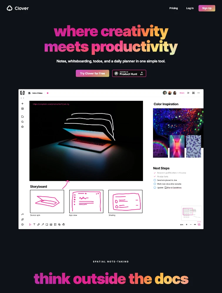 Clover website design - Lapa Ninja