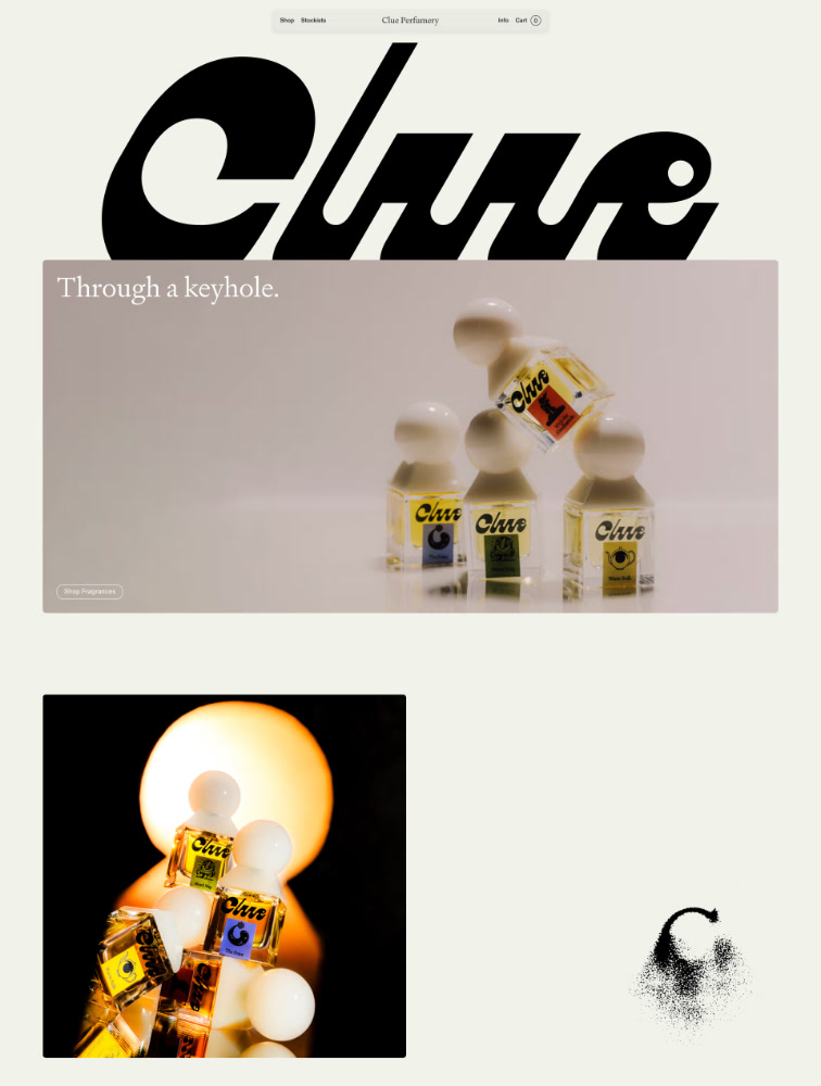 Clue Perfumery website design - Lapa Ninja