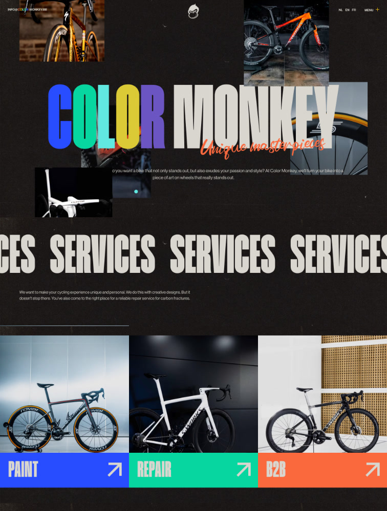 Color Monkey website design - Lapa Ninja