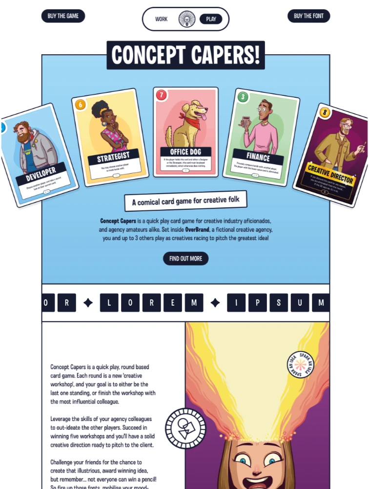 Concept Capers website design - Lapa Ninja