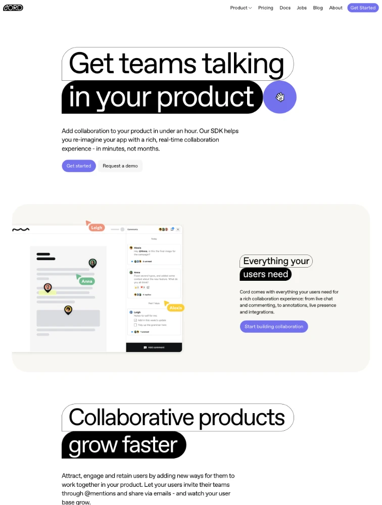 Cord website design - Lapa Ninja