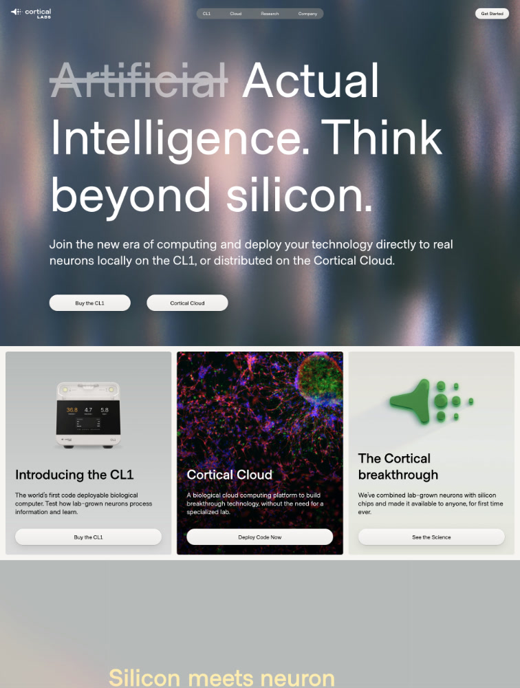 Cortical Labs website design - Lapa Ninja