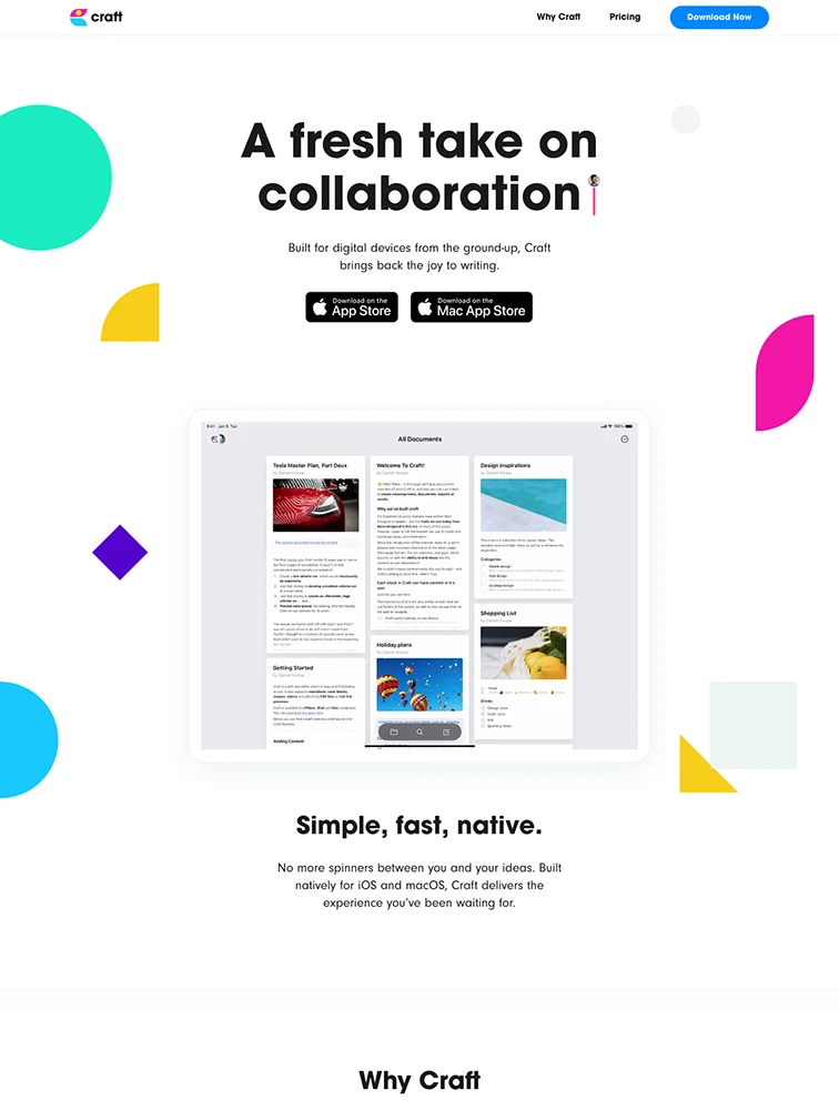 Craft website design - Lapa Ninja
