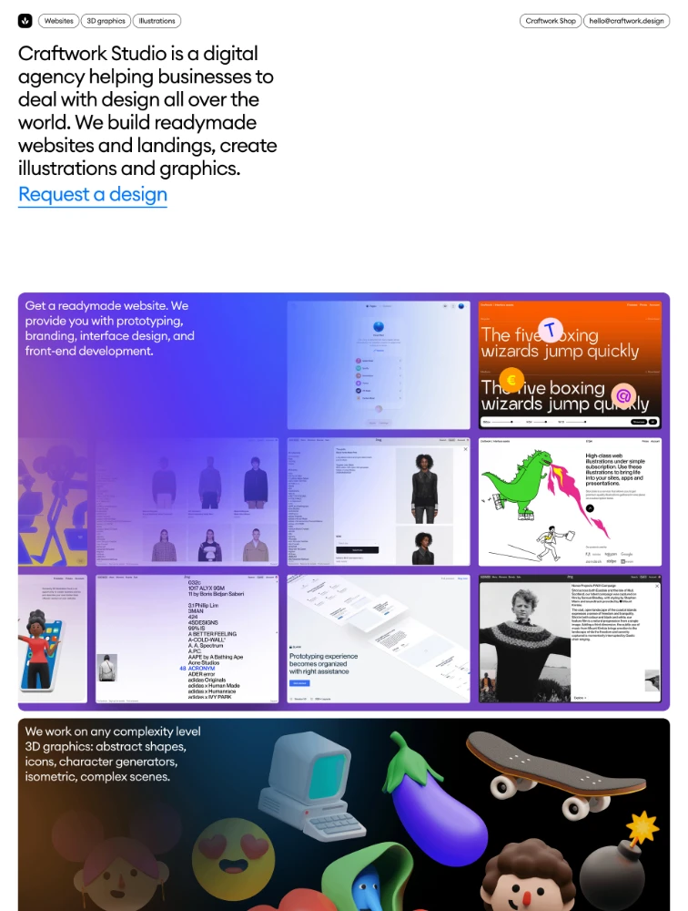 Craftwork Studio website design - Lapa Ninja