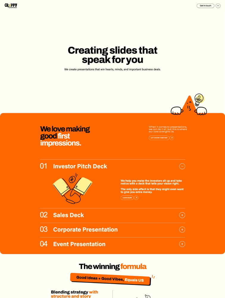 Crappy Presentation website design - Lapa Ninja