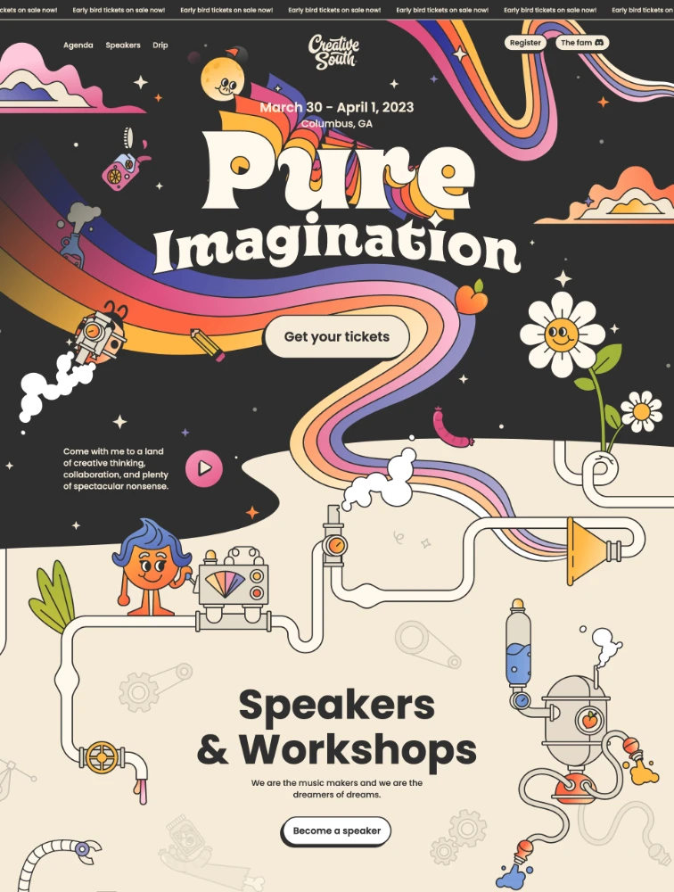 Creative South '23 website design - Lapa Ninja