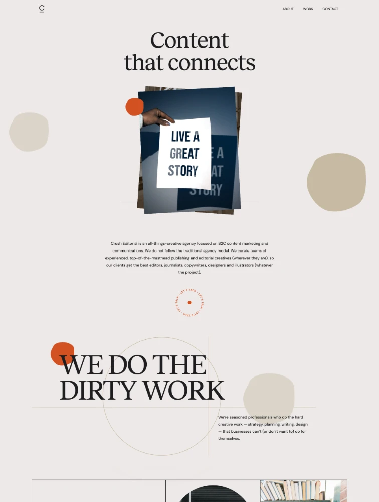 Crush Editorial website design - Lapa Ninja