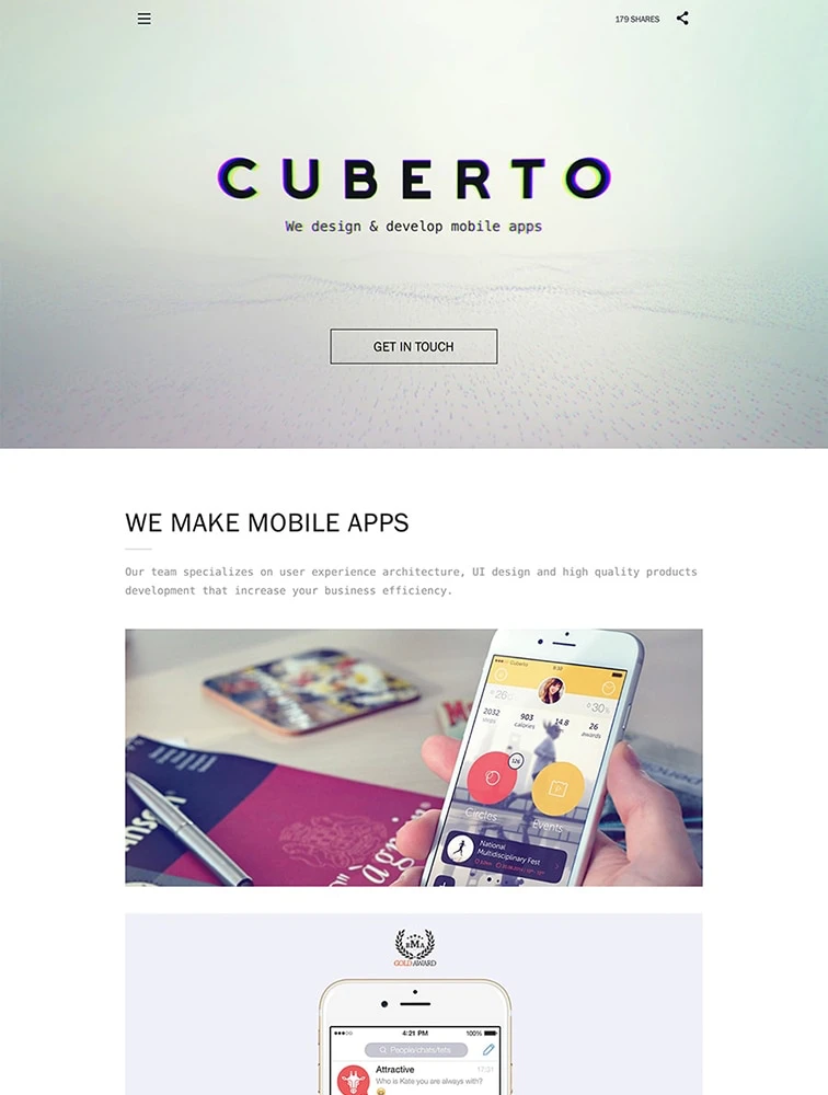 Cuberto website design - Lapa Ninja